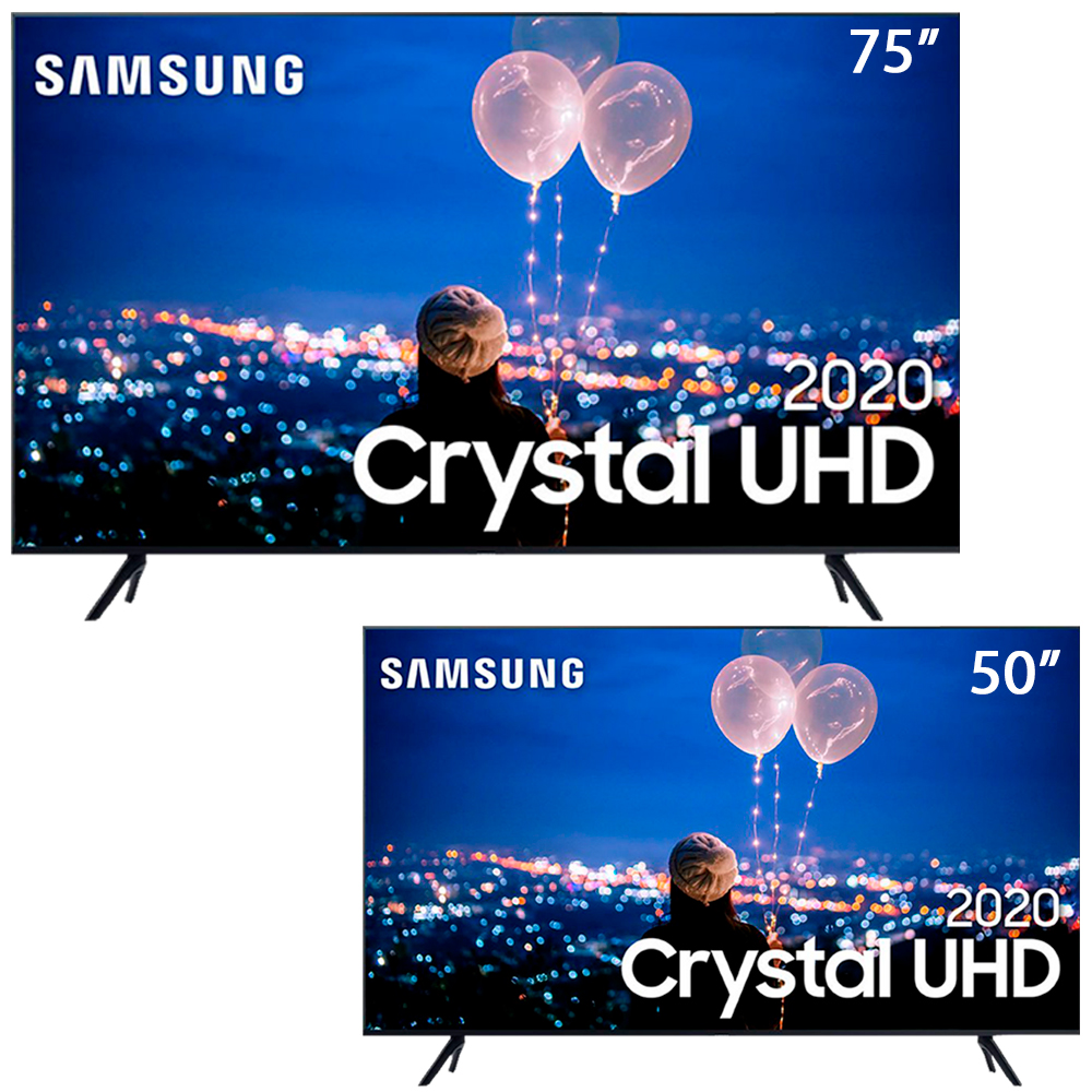Smart TV LED 75" UHD 4K Samsung + Smart TV LED 50" UHD 4K Samsung
