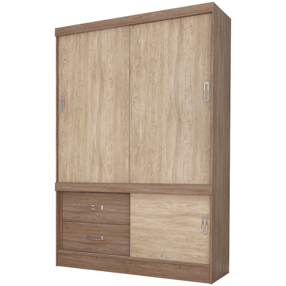 Guarda-Roupa Casal 3 Portas Correr 2 Gavetas Estilo II Demóbile