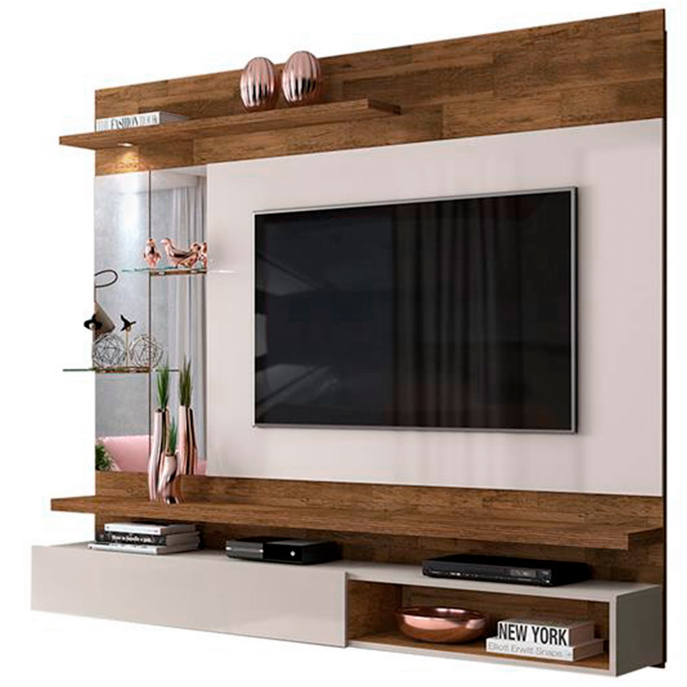 Painel para TV até 55" com LED e Espelho Ares DJ Móveis