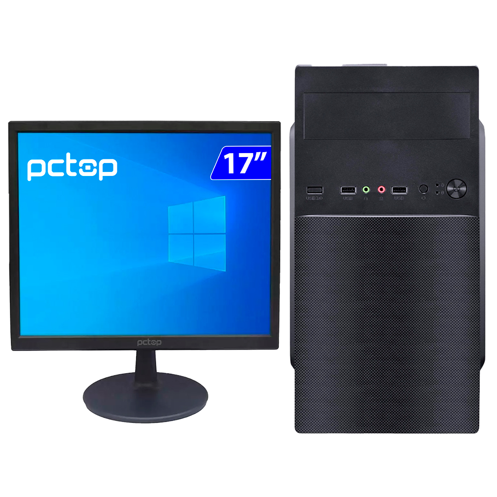 Computador Skul Home H100 Linux 4GB + Monitor PCTOP LED 17" MLP170